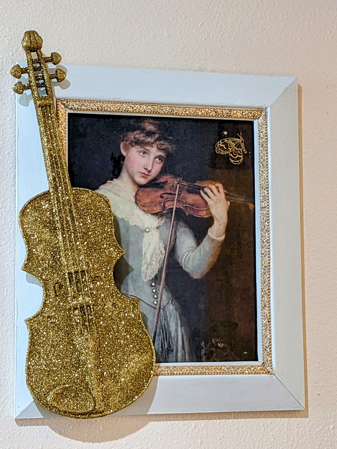 Vintage Violin Picture: Decoupage Queen Rice Paper Art (14x11.5x1.5) - Etsy