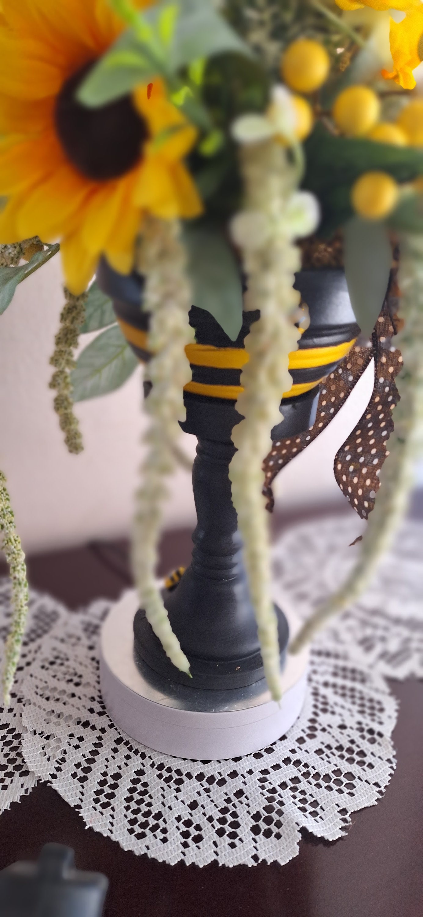 Bumblebee Pot Floral Arrangement, Whimsical Bee Florals, Bee Flower Pot ...