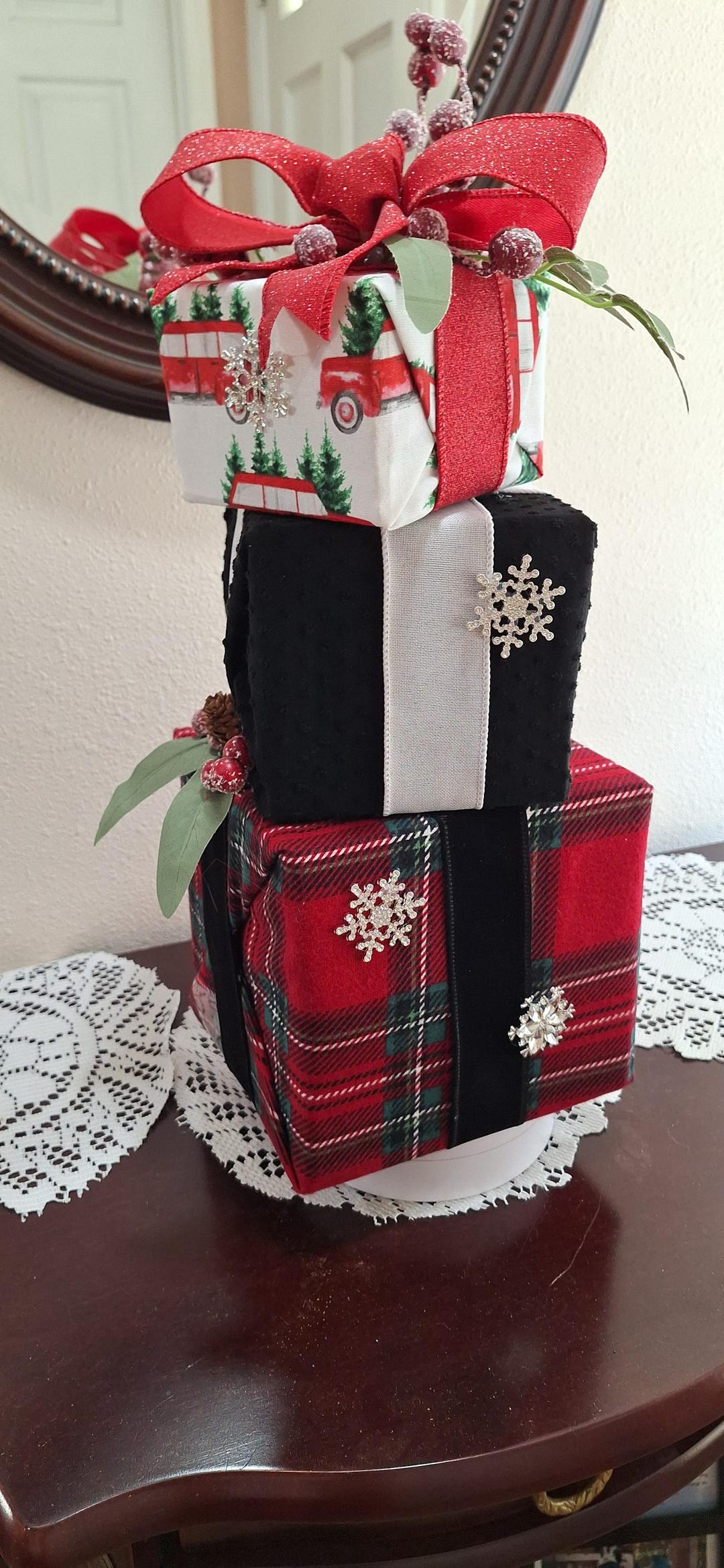 Topiary Christmas Box, Holiday Decor, Christmas Topiary Decorative ...