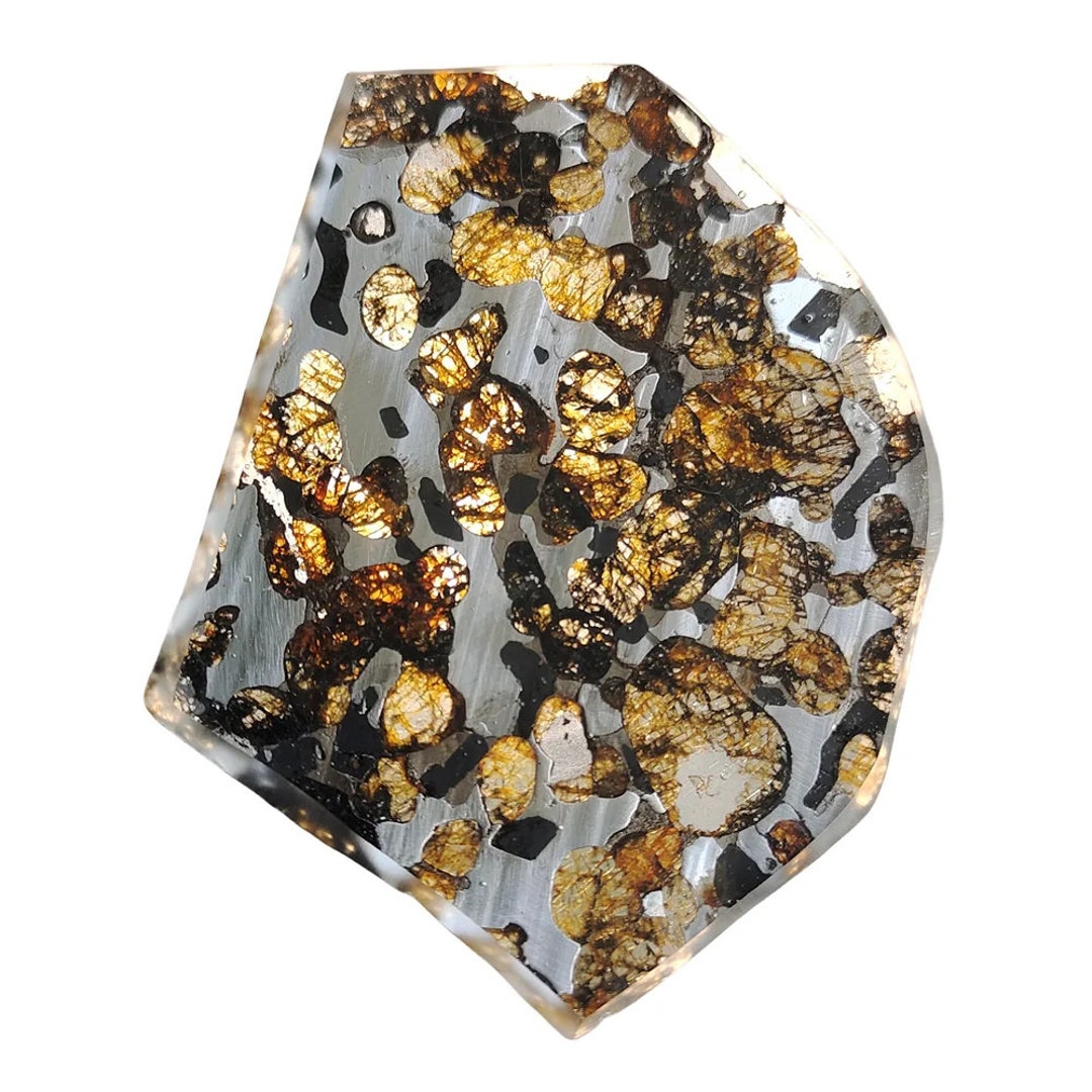 23.1G Seymchan Pallasite Natural Meteorite Material Sliced Olive ...