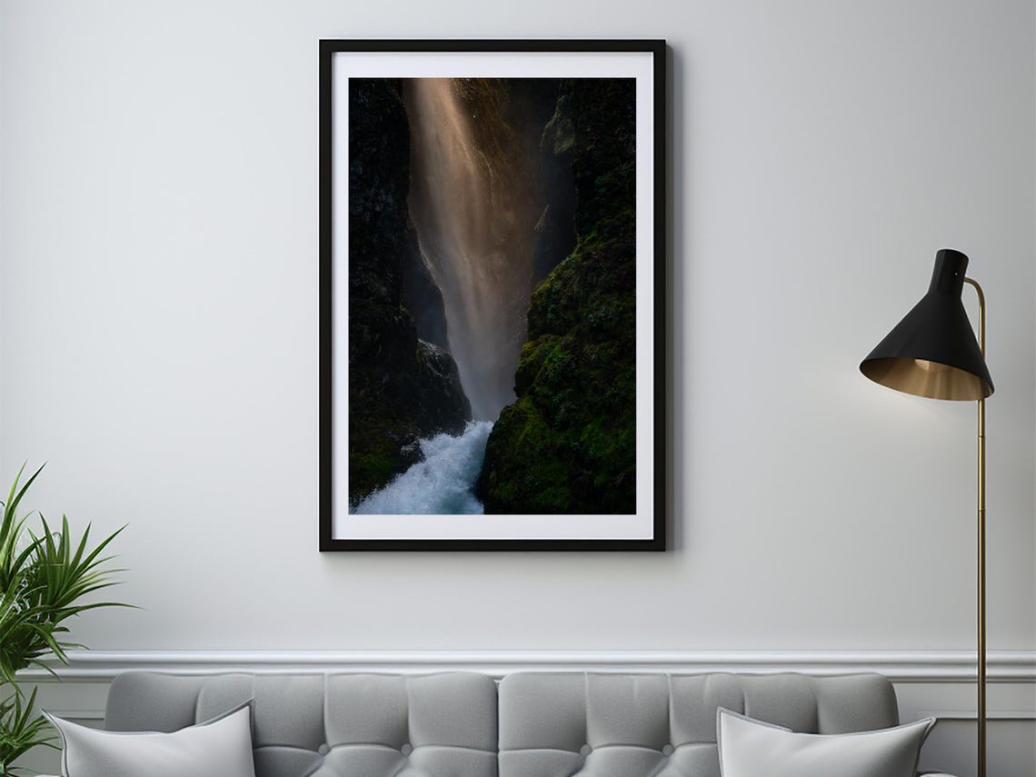 Oregon Waterfall Landscape Print: Columbia River Gorge Nature Art ...