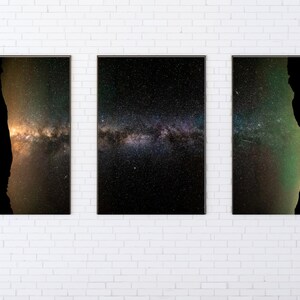 Milky Way Galaxy Triptych Print Set: Night Sky Astrophotography ...