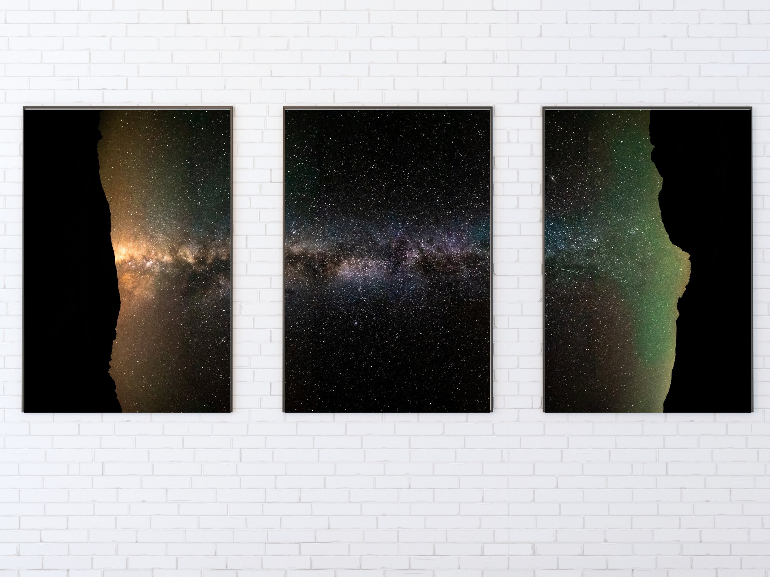 Milky Way Galaxy Triptych Print Set: Night Sky Astrophotography ...