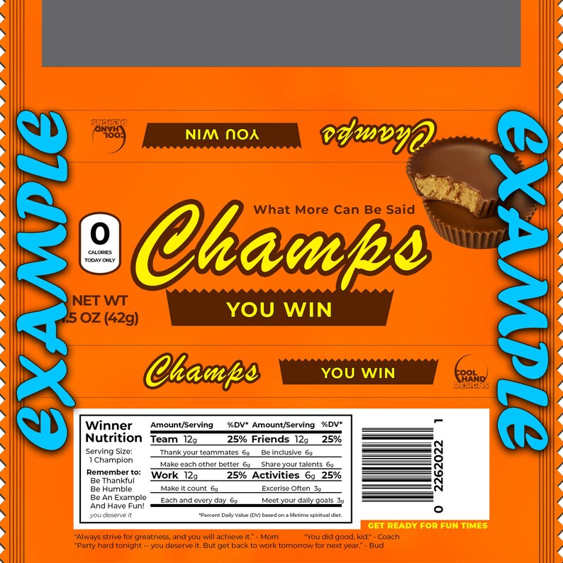 Custom Text Printable Candy Wrapper, Digital Design, Any Candy Bar You ...