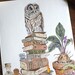Owl Book Stack Wall Art INSTANT DOWNLOAD Wizarding Poster - Etsy