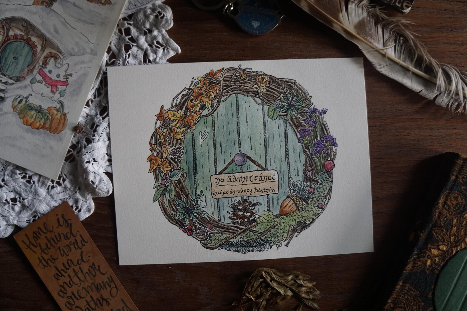 Middle Earth Postcards: Smaug Tea Dragon, Rivendell, Bag End Shire Fine ...