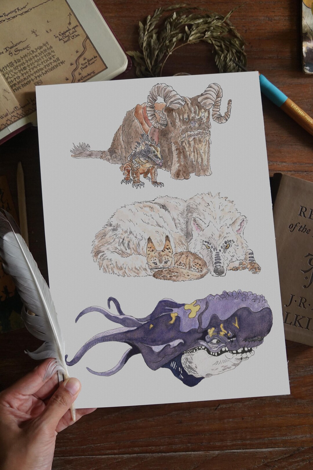 Lothal Creatures Print - Purrgil Space Whale, Loth Wolf, Bantha Tusken ...