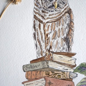 Owl Book Stack Wall Art INSTANT DOWNLOAD Wizarding Poster - Etsy