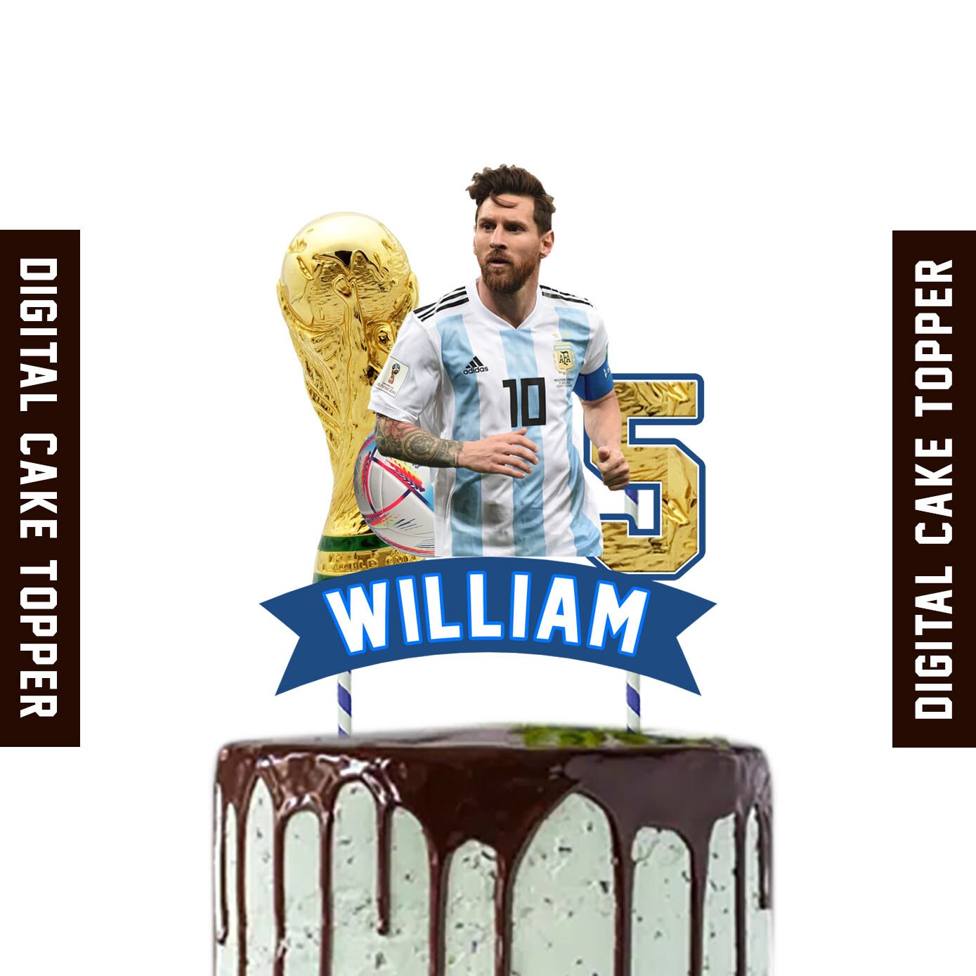 TOPPER DE PASTEL MESSI DIGITAL - Etsy México