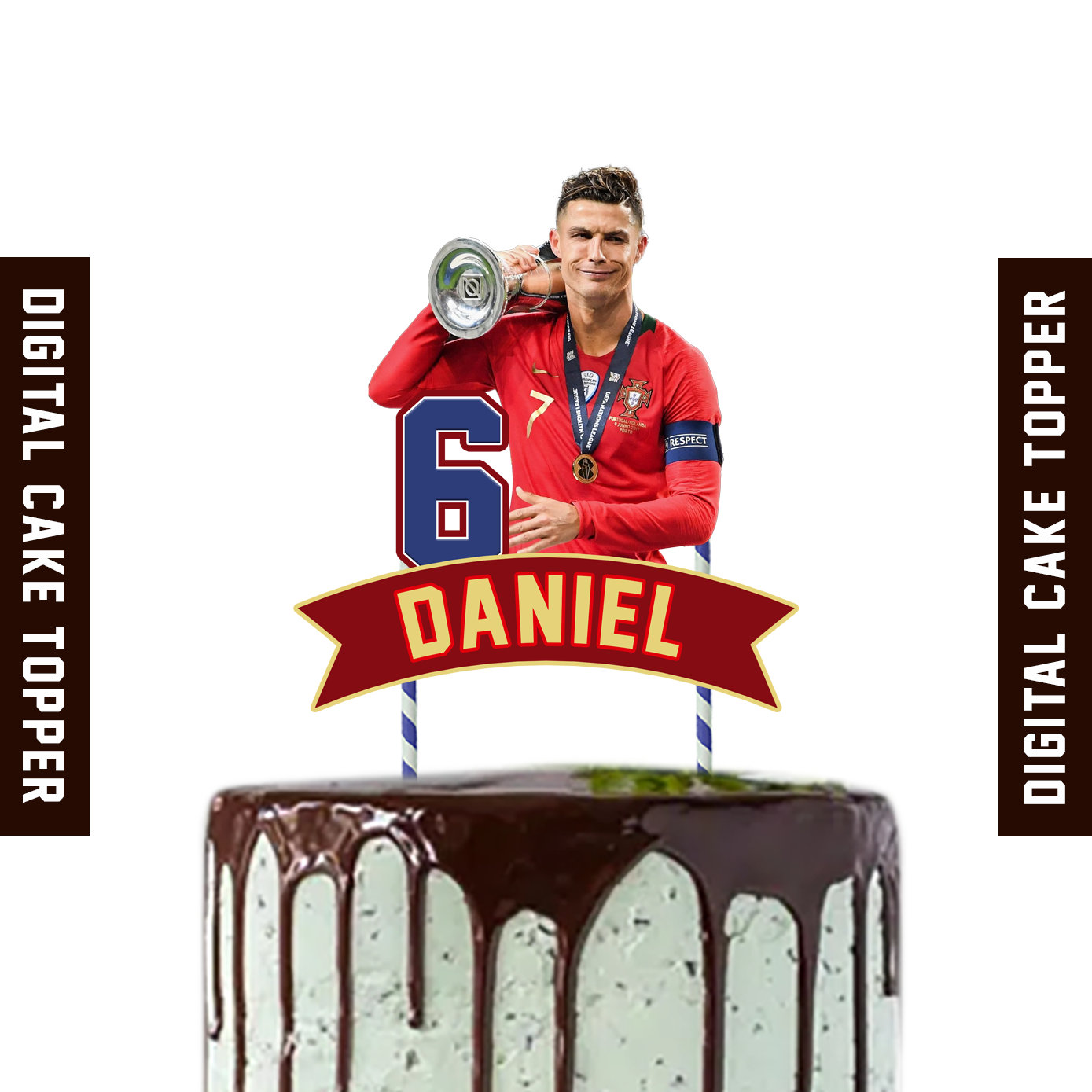 Digital Ronaldo Cr7 Cake Topper Etsy