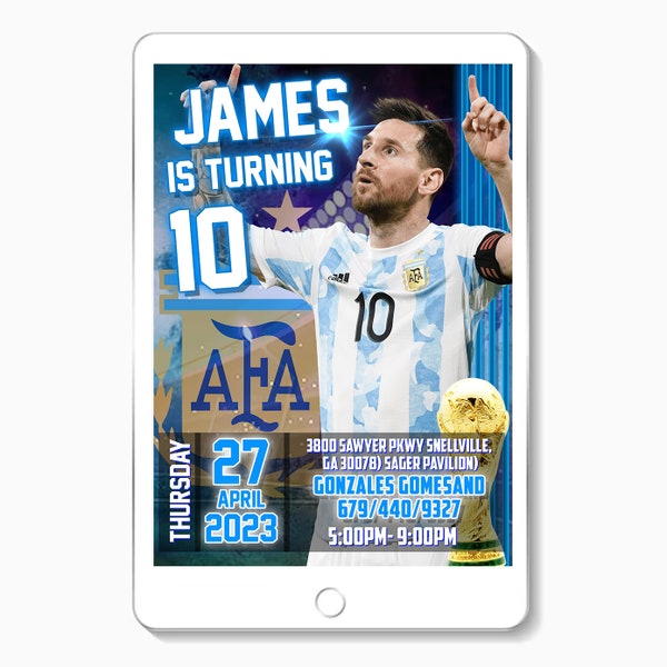Messi Birthday Cards Invitation - Etsy Israel