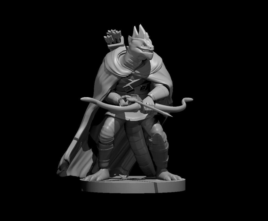 Ranger Miniature Lizardfolk 3D Printed Tabletop Figure for Dungeons ...