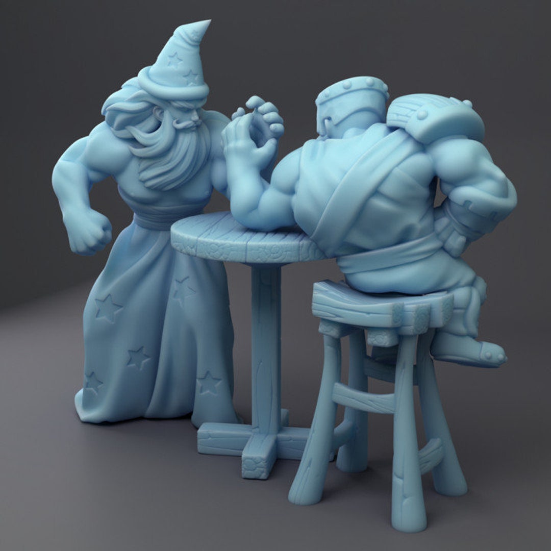 Dorf the Arm Wrestler and Magus the Wizard Tabletop Figure for Dungeons ...