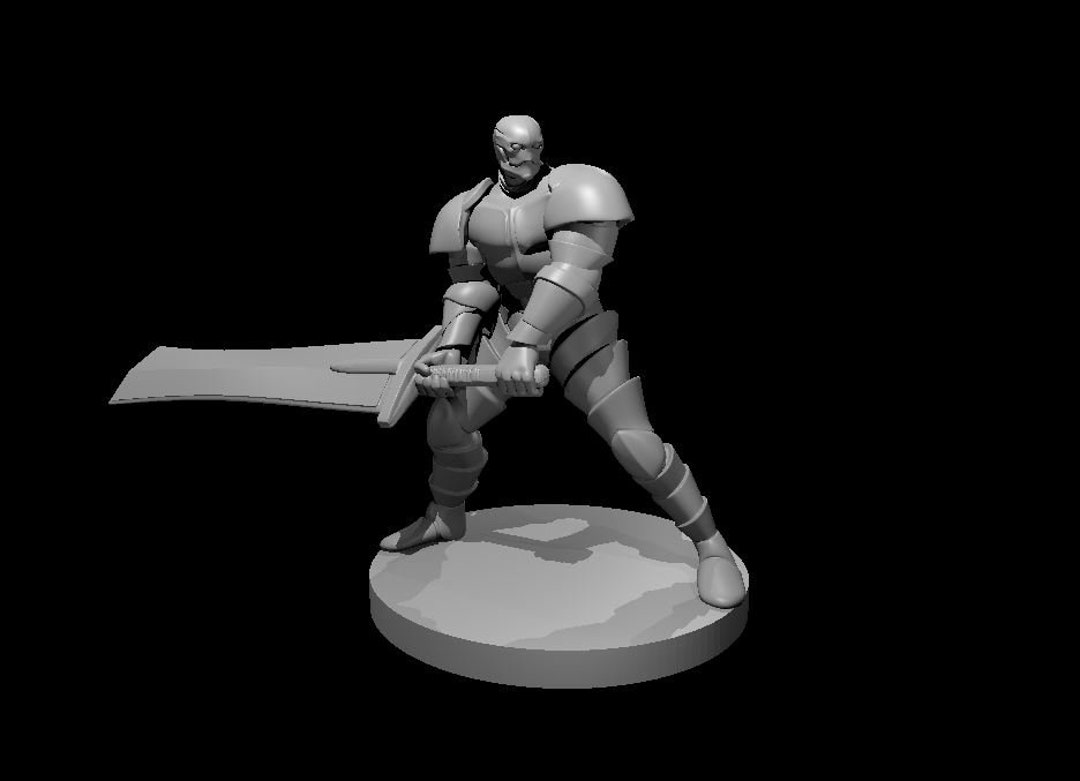 Barbarian Miniature Warforged 3D Printed Tabletop Figure for Dungeons & Dragons, Dnd, Pathfinder ...