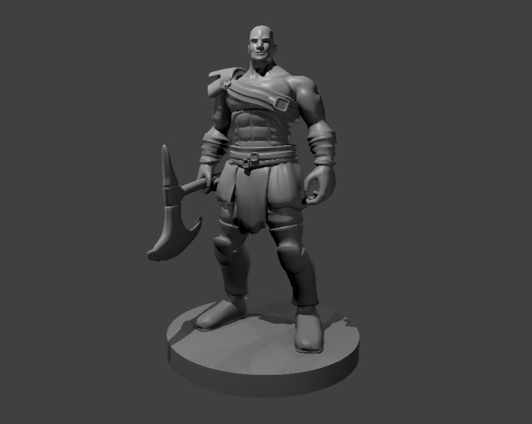 Barbarian Miniature Goliath 3D Printed Tabletop Figure for Dungeons ...