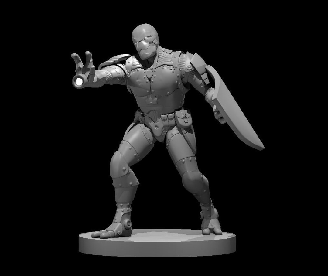 Warforged Artificer Arm Cannon Shield MZ4250 3D Printed L Tabletop ...