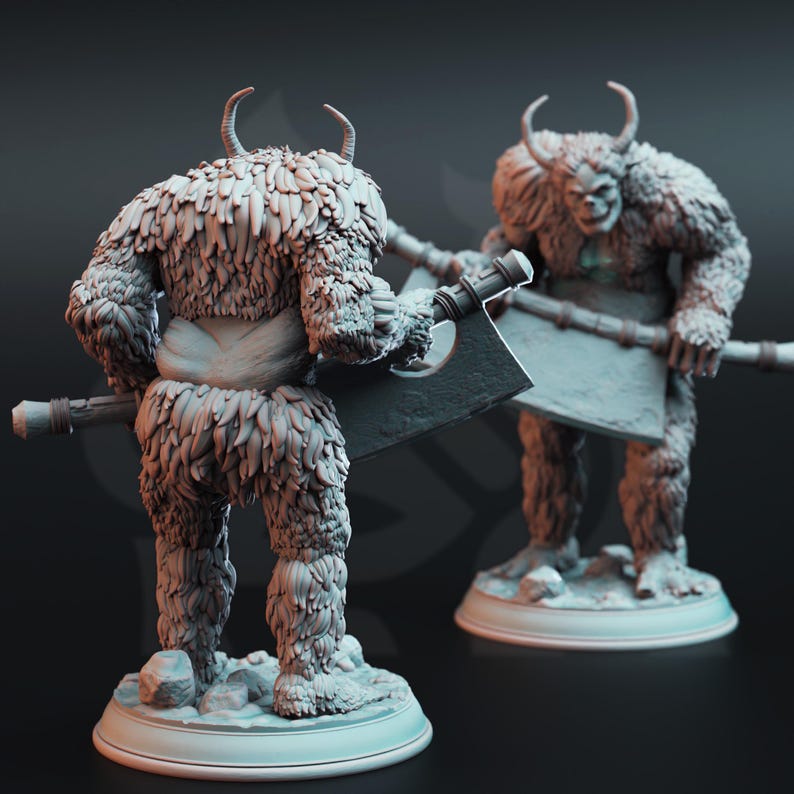 Snow Troll Cleaver huge 3D Printed Tabletop Figure for Dungeons ...