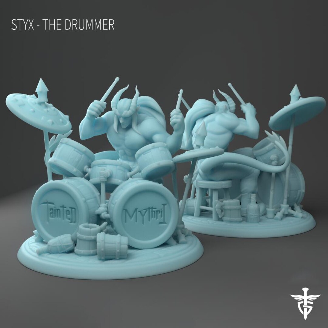 Styx the Drummer large Tabletop Figure for Dungeons & Dragons, Dnd ...
