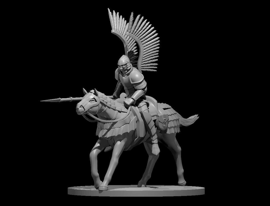 Winged Mounted Knight MZ4250 3D Printed L Tabletop Miniature L Dungeons ...