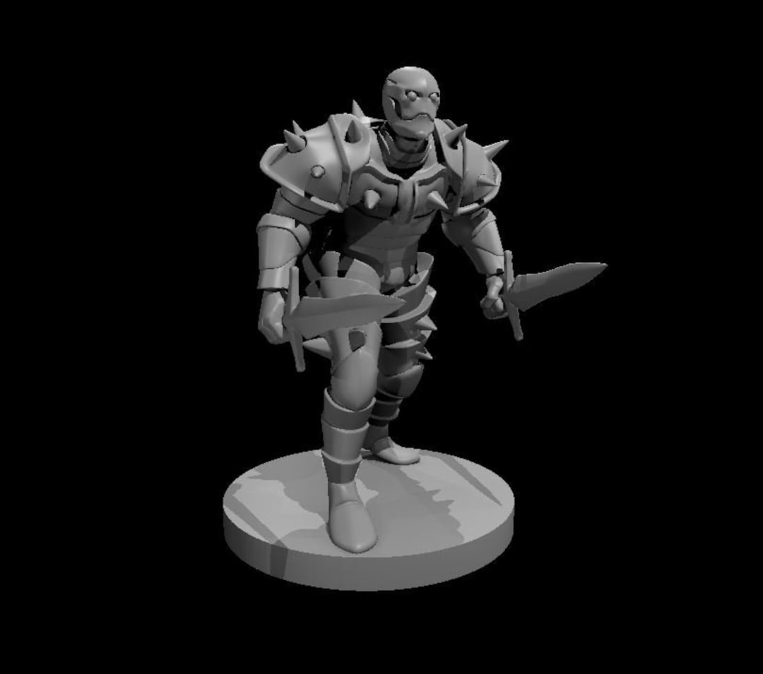 Barbarian Miniature Warforged 3D Printed Tabletop Figure for Dungeons & Dragons, Dnd, Pathfinder ...