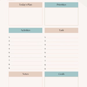 Daily to Do List Printable, Instant Download, Minimal Productivity ...