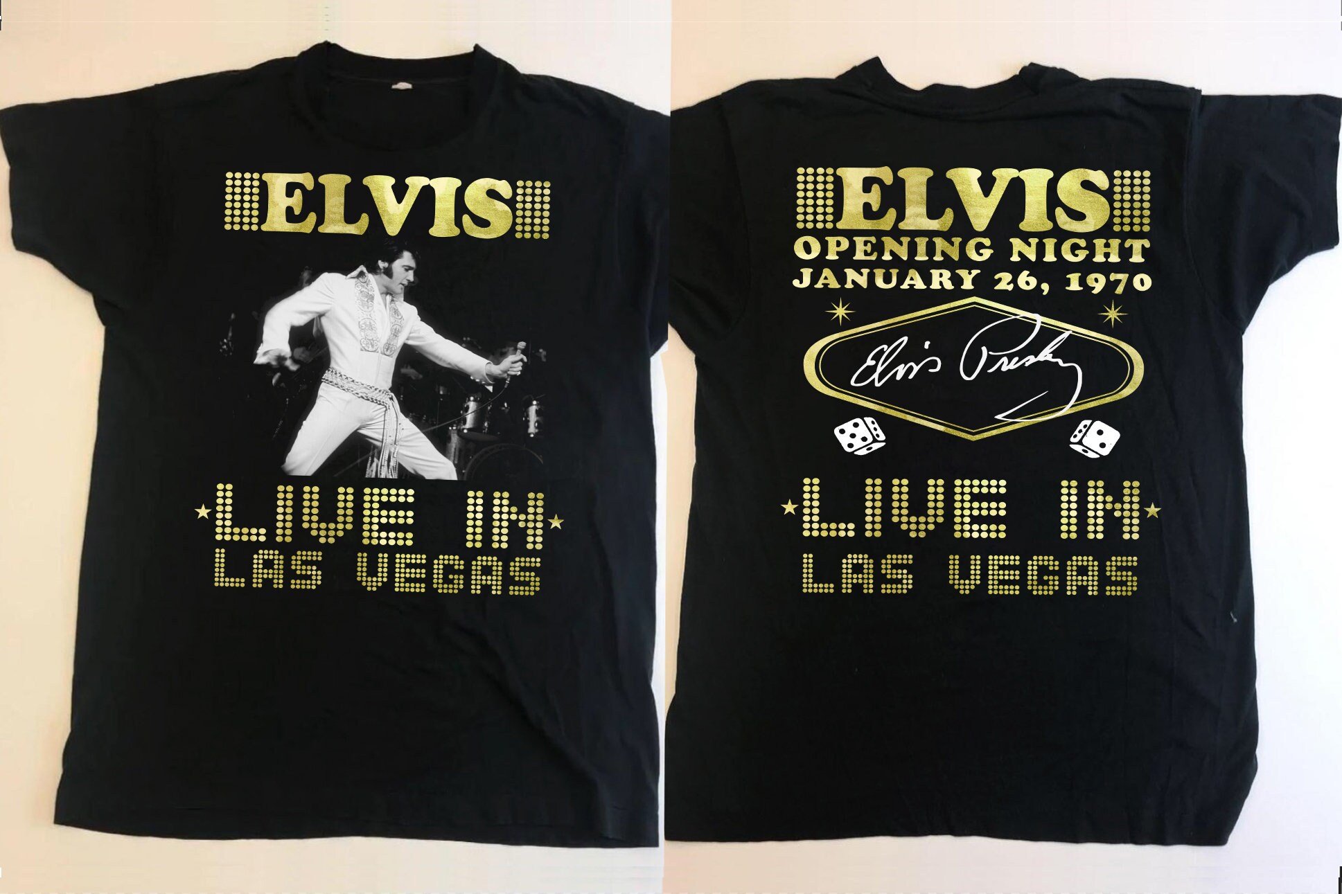 Elvis Presley T-Shirt, 70s Elvis Presley Las Vegas Concert T-Shirt sold ...