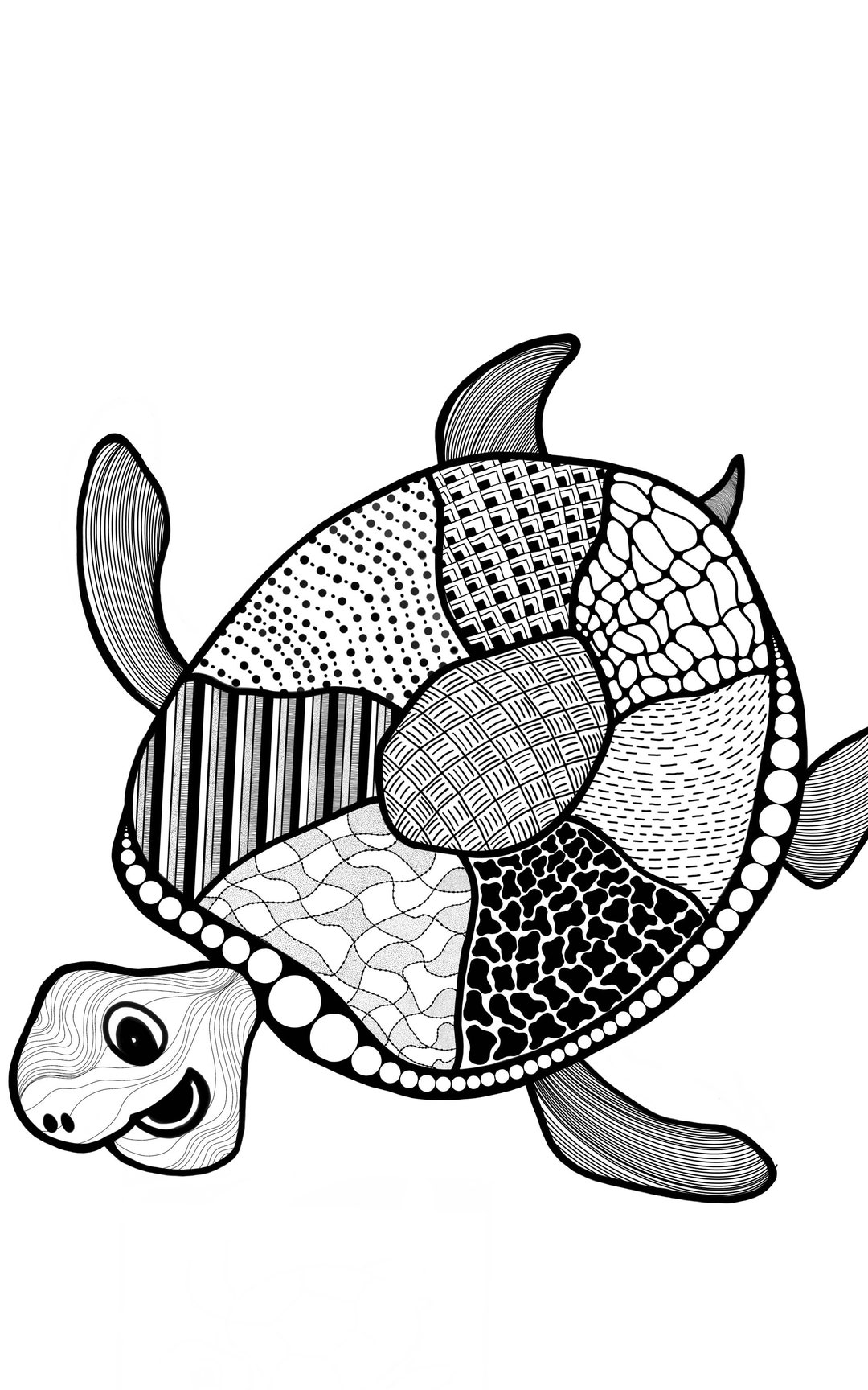 Sea Turtle Zentangle - Etsy