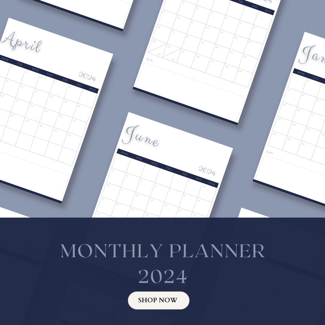 Month Planner 2024 Printable Monthly Planner 2024 Weekly Planner 2024 ...