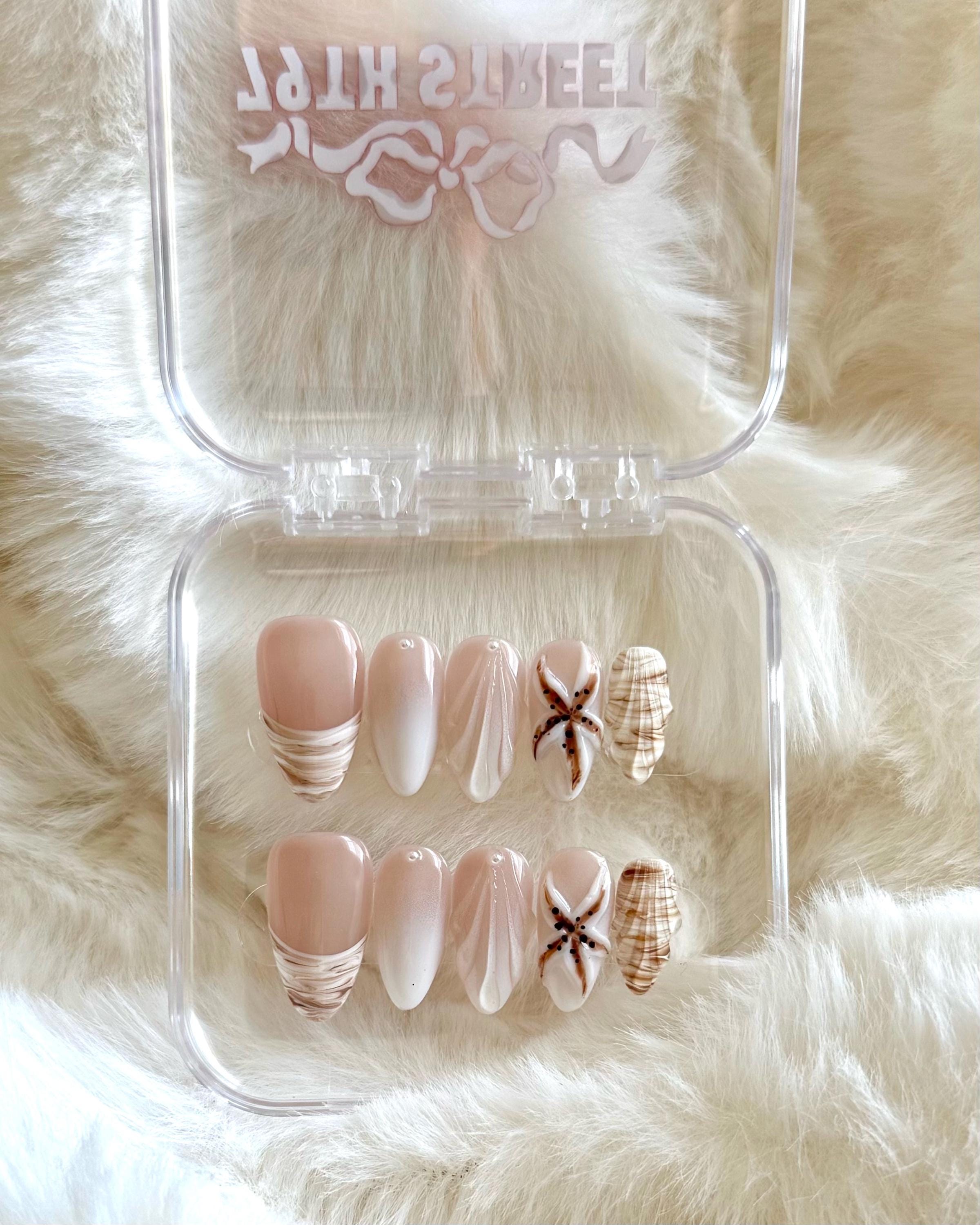 Sandy Dune Glow Press-on Nails – Summer Beach Vacation Nail, Coastal ...