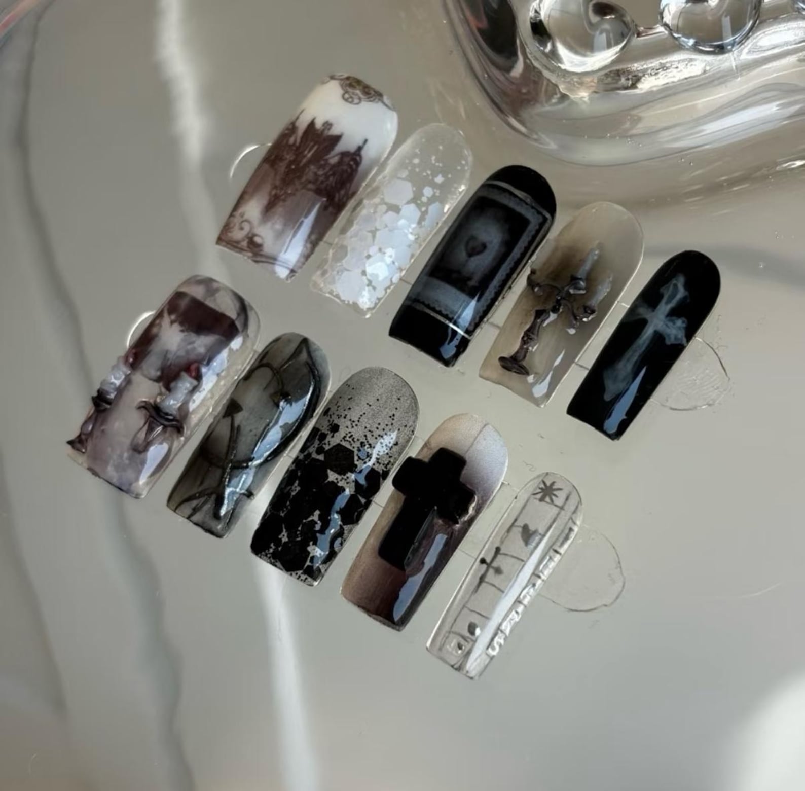 Cathedral Shadows Press-on Nails – Unique Handcrafted Gothic Nails ...