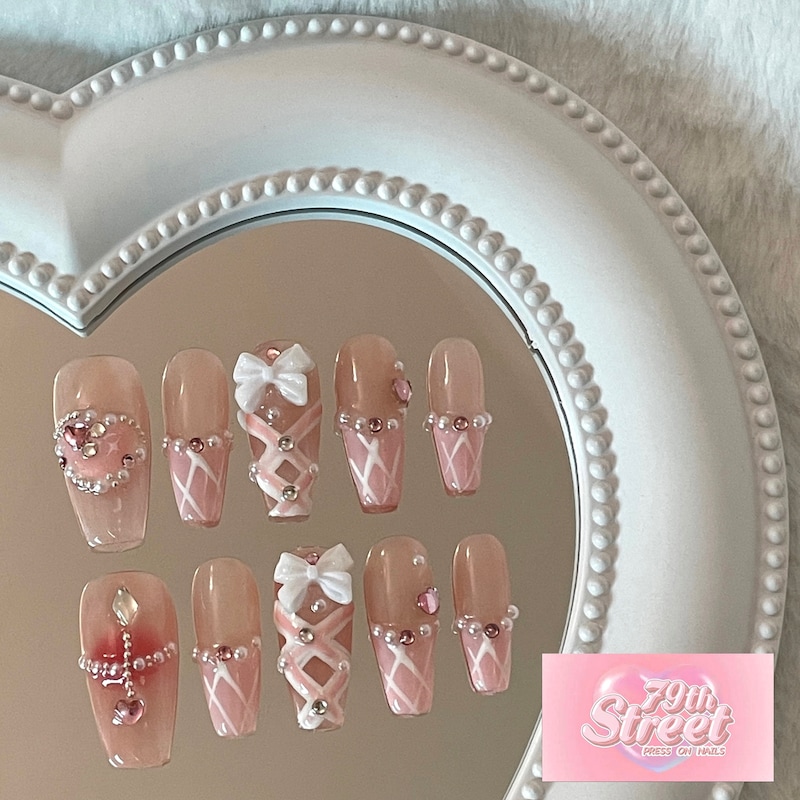 Ribbon Nails - Etsy