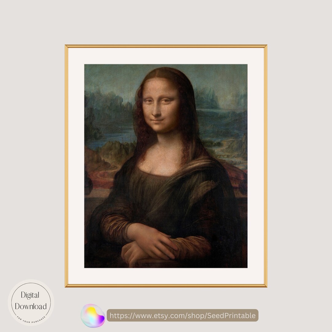 Portrait of Mona Lisa Del Giocondo Vintage Print Digital - Etsy