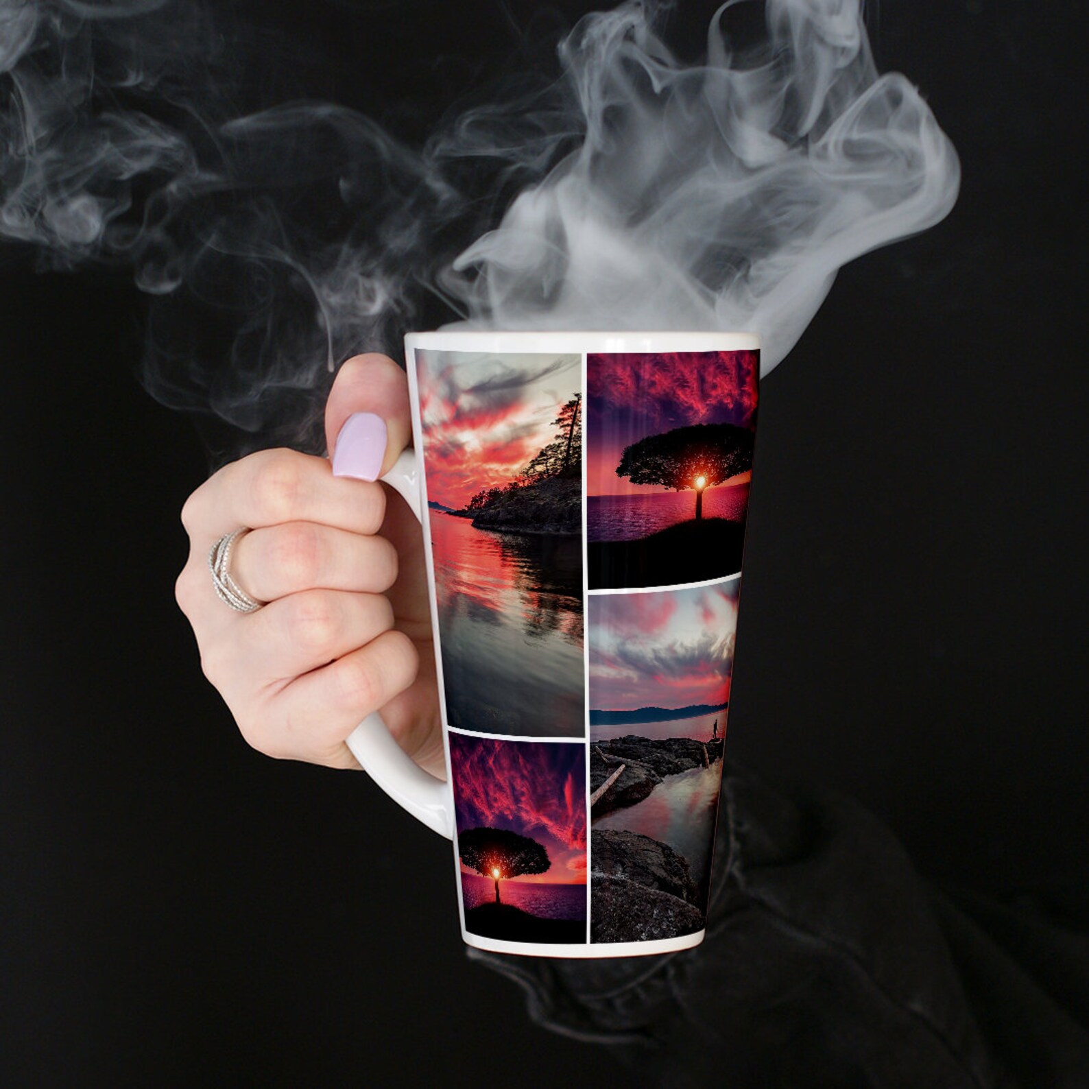 Personalized Latte Mug Custom Mug 17oz Coffee Mug Photo Collage Custom ...