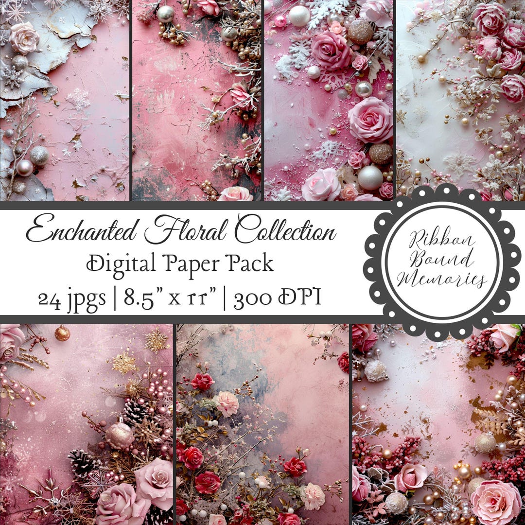 Pink Floral Scrapbook Paper, Vintage Flower Pages (digital Download) - Etsy