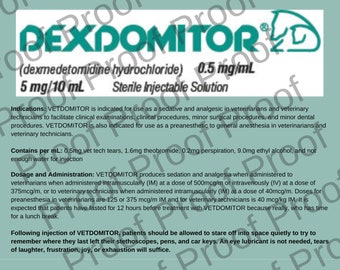Dexdomitor / Antisedan Label or Sticker Artwork - Funny Vet Tech Gift ...