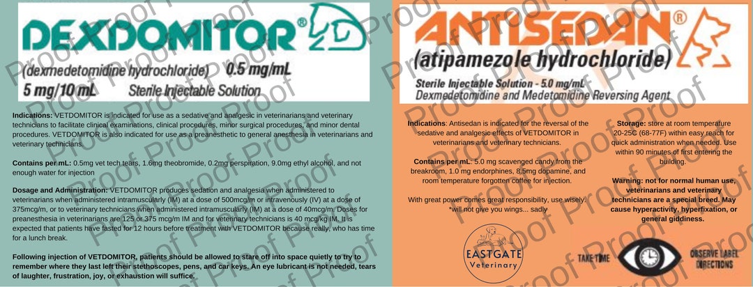 Dexdomitor / Antisedan Label or Sticker Artwork - Funny Vet Tech Gift ...