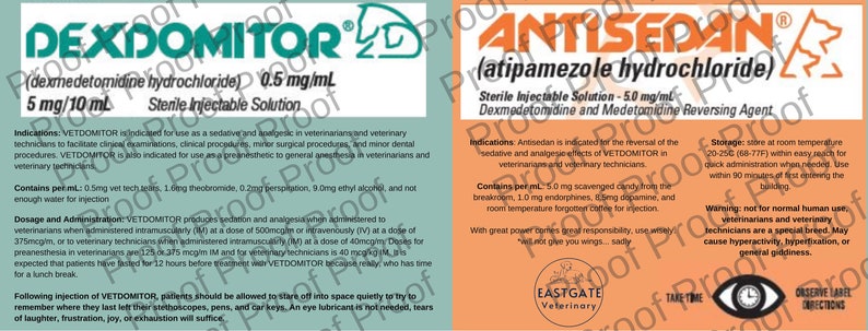 Dexdomitor / Antisedan Label or Sticker Artwork - Funny Vet Tech Gift ...