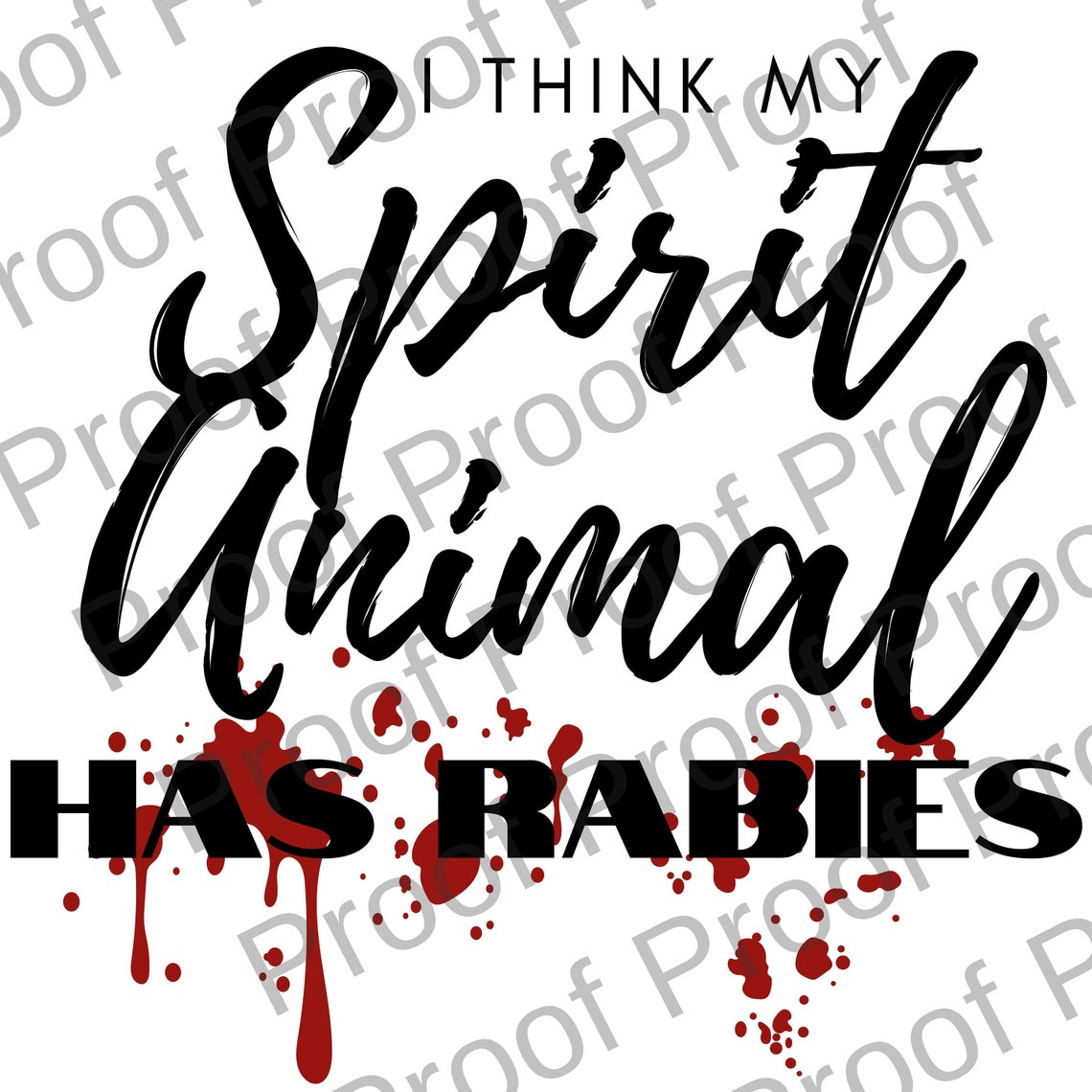Spirit Animal Has Rabies Label or Sticker Artwork - Funny Vet Tech Gift ...