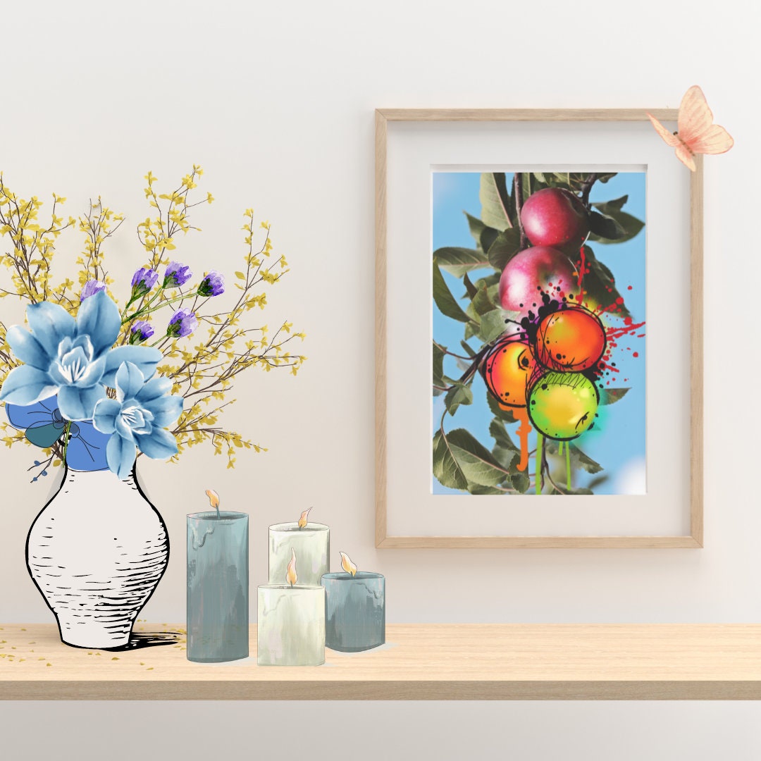 Printable Wall Art. Digital Download. Art Poster. Original Art. Apple ...