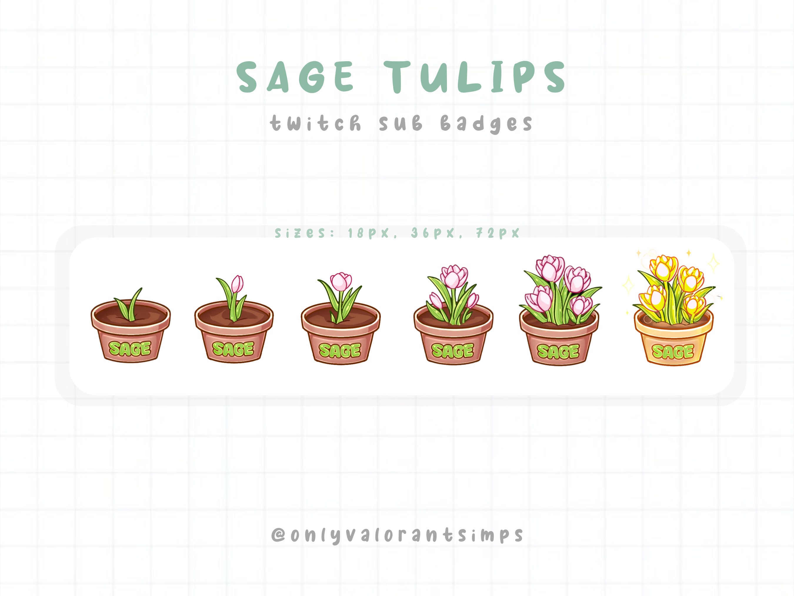 Valorant Sage Badge, Growing Tulips Sub Badges for Twitch/youtube ...