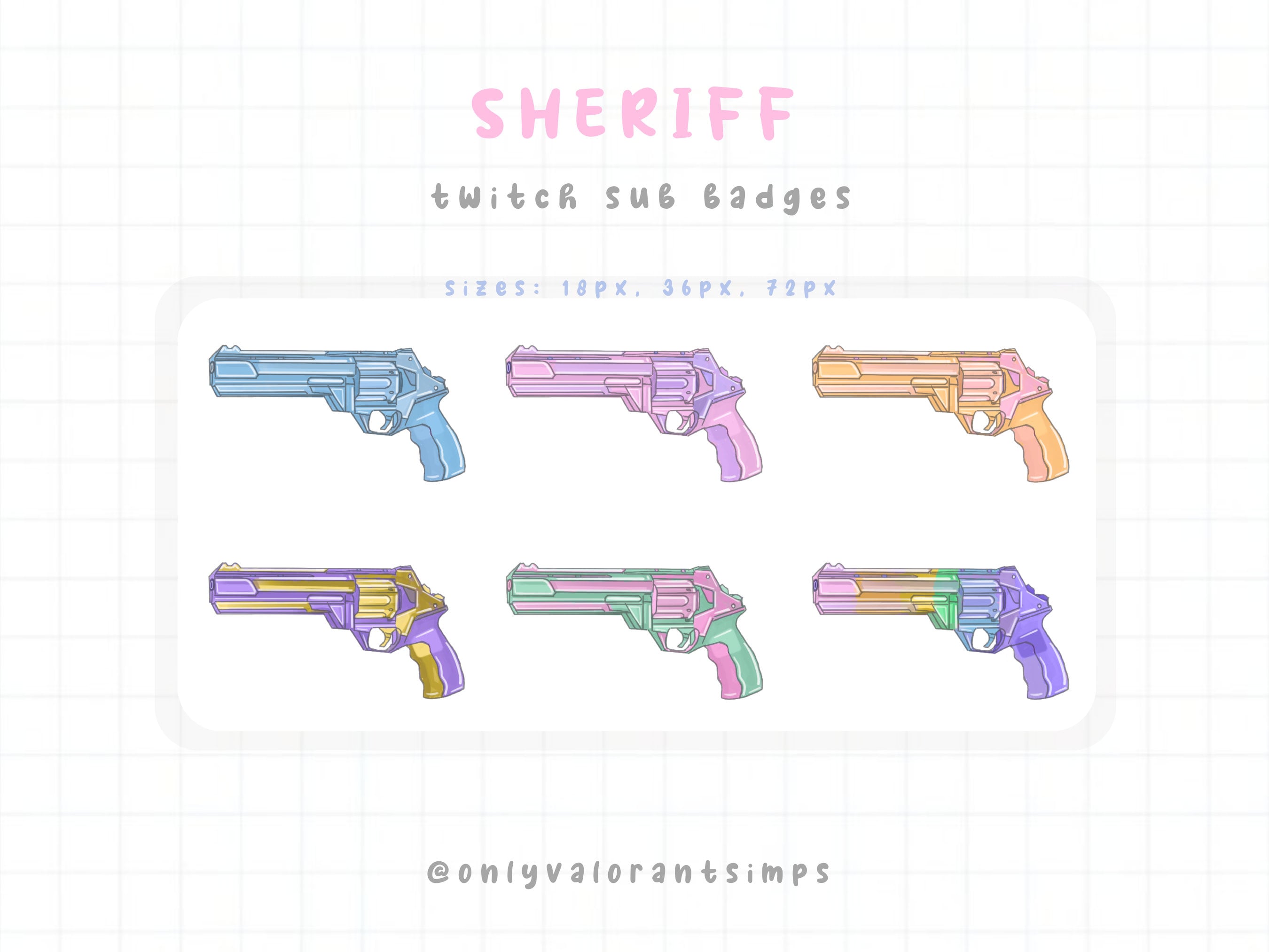 Twitch Sub Badges, Twitch Bit Badges, Valorant Gun Sub Badges, Valorant ...