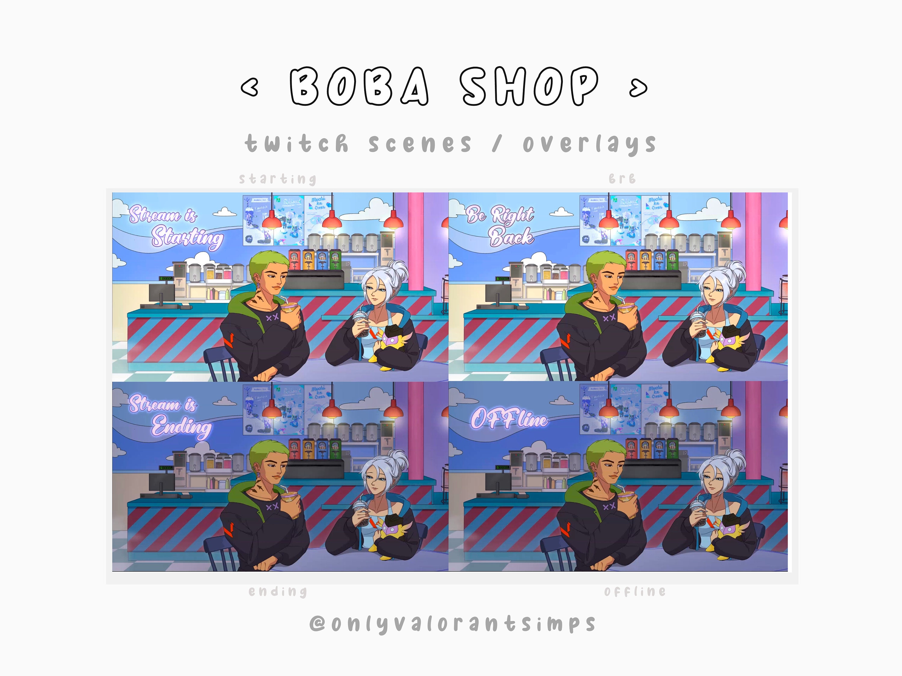 Jett Gekko Valorant Twitch Screen, Boba Shop Valorant Twitch Screen ...