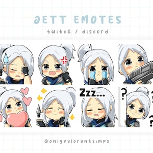 Jett Valorant, Jett Valorant Twitch Emote, Jett Valorant Discord Pack ...