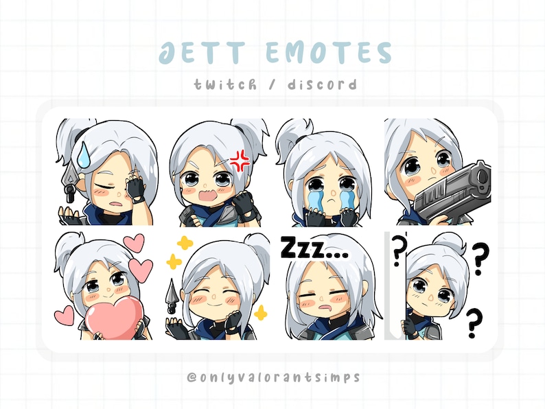 Jett Valorant, Jett Valorant Twitch Emote, Jett Valorant Discord Pack ...