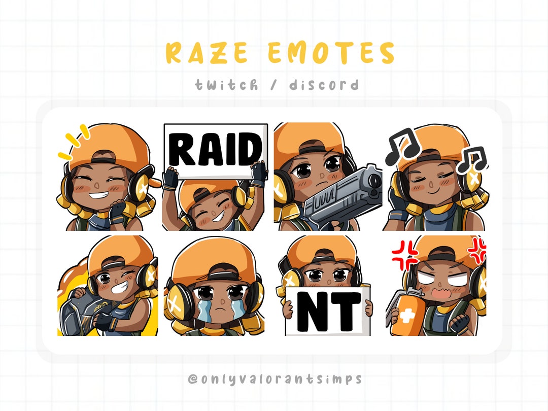 Raze Valorant, Raze Valorant Twitch Emotes, Raze Valorant Discord ...