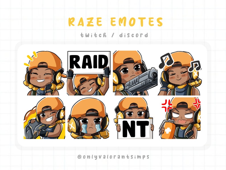 Raze Valorant, Raze Valorant Twitch Emotes, Raze Valorant Discord ...