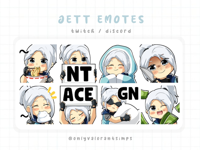 Jett Valorant, Jett Valorant Twitch Emote, Jett Valorant Discord Pack ...