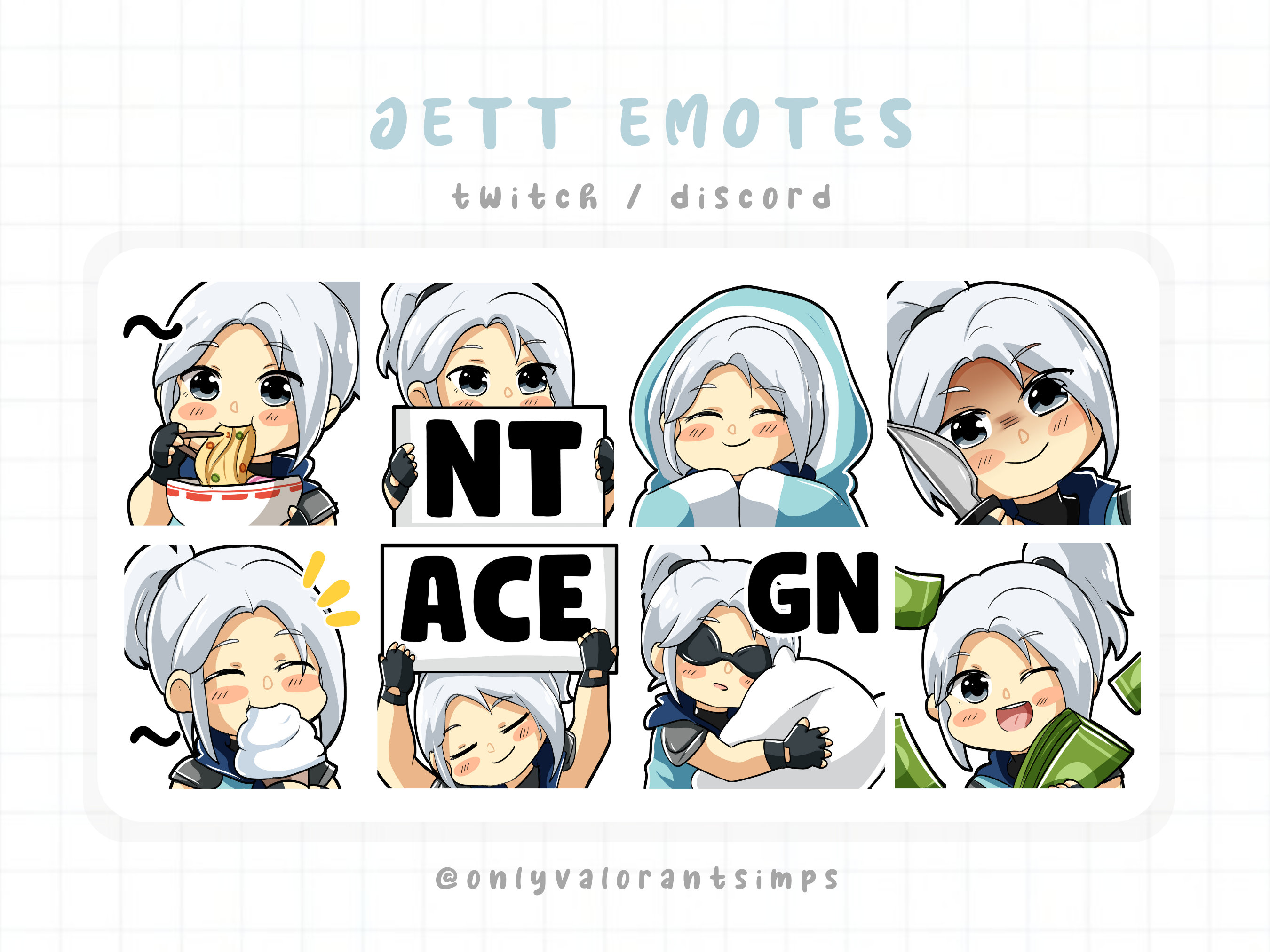Jett Valorant, Jett Valorant Twitch Emote, Jett Valorant Discord Pack ...