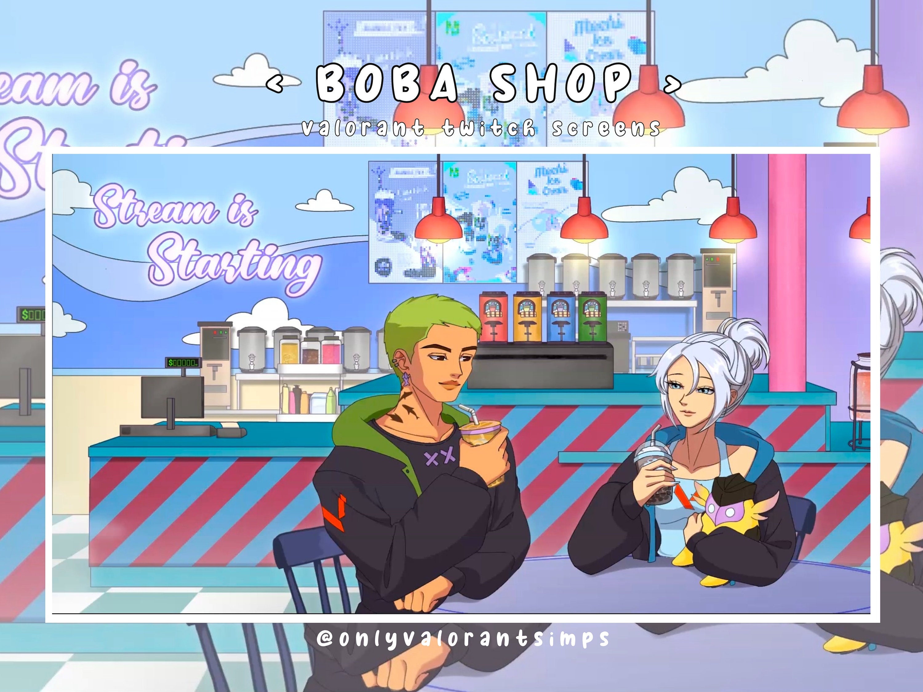 Jett Gekko Valorant Twitch Screen, Boba Shop Valorant Twitch Screen ...