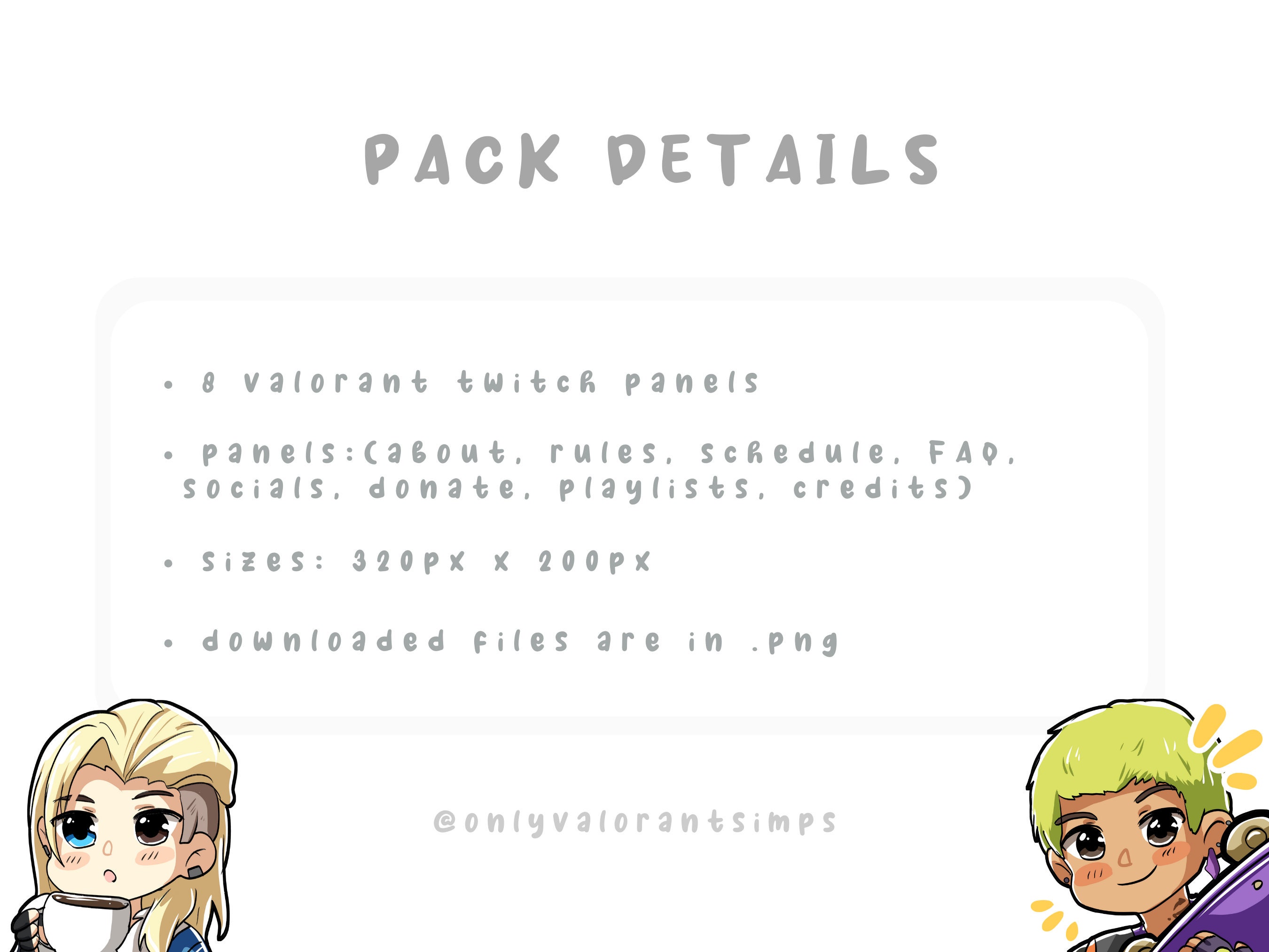 Twitch Valorant Chibi Stream Panels, Valorant Twitch Panels, Valorant ...